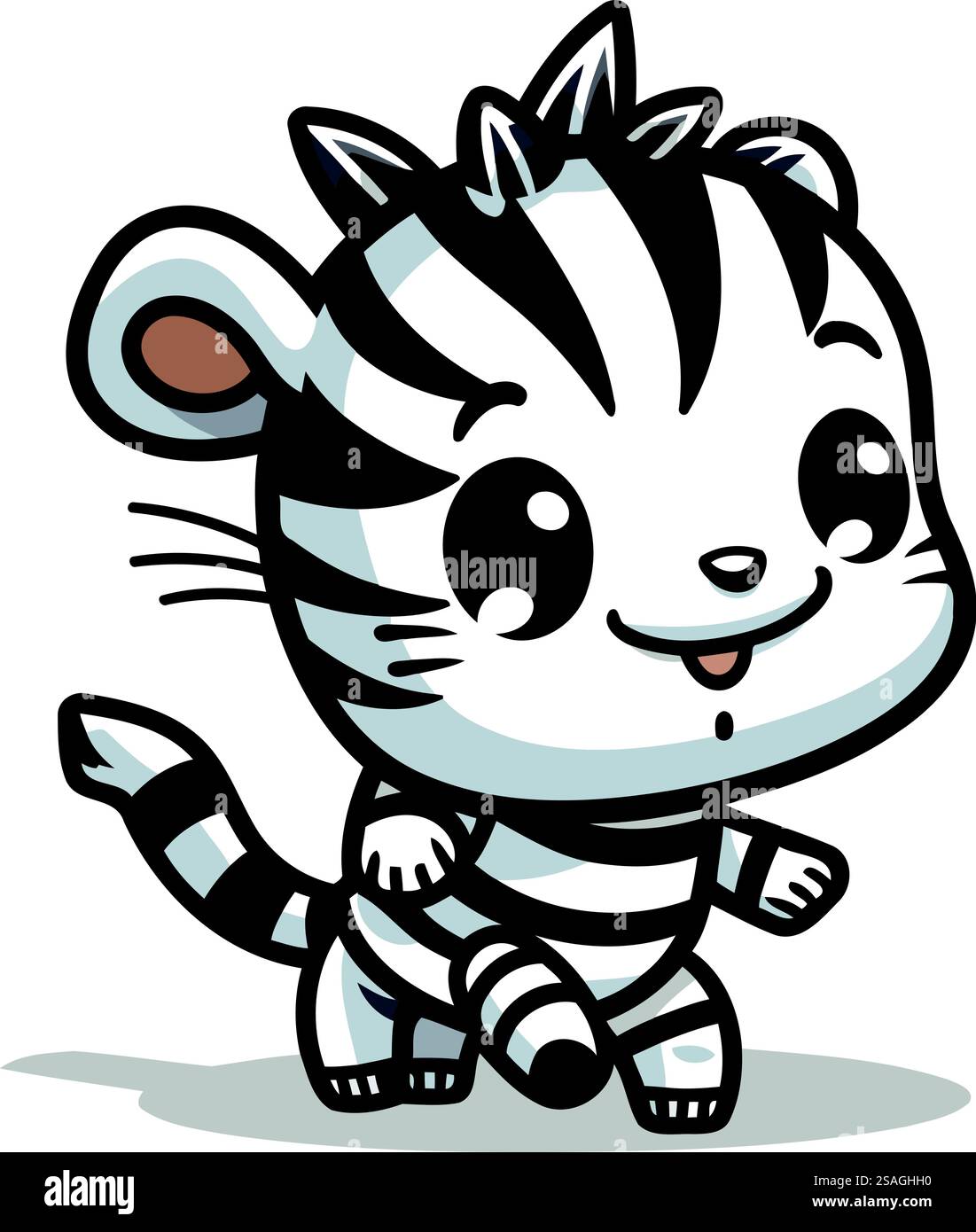 Cute Zebra Cartoon Mascot Character Vector Illustration Stock Vector ...