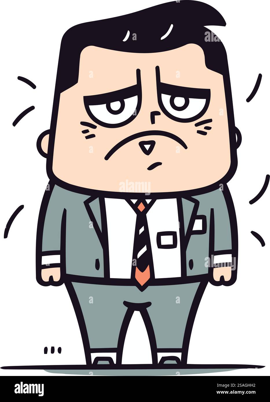 Angry boss cartoon character. Vector illustration in doodle style Stock ...