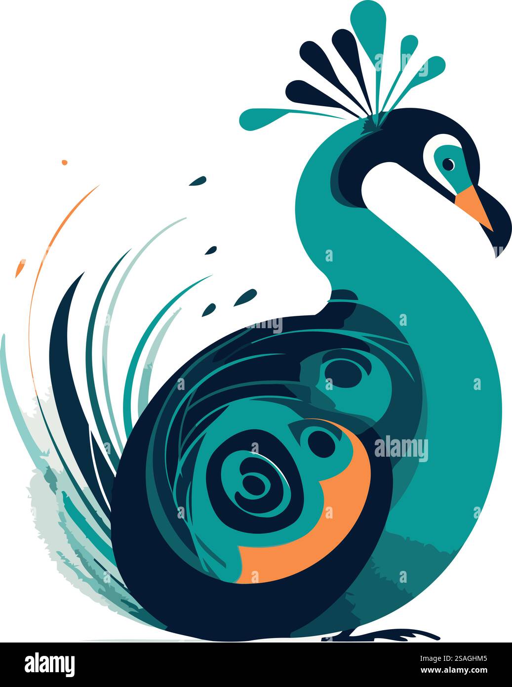 Peacock. symbol of the Chinese New Year. Vector illustration Stock ...