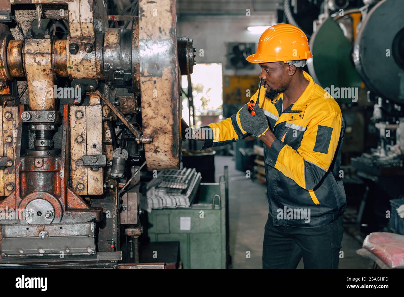 African male engineer inspecting hi-res stock photography and images ...