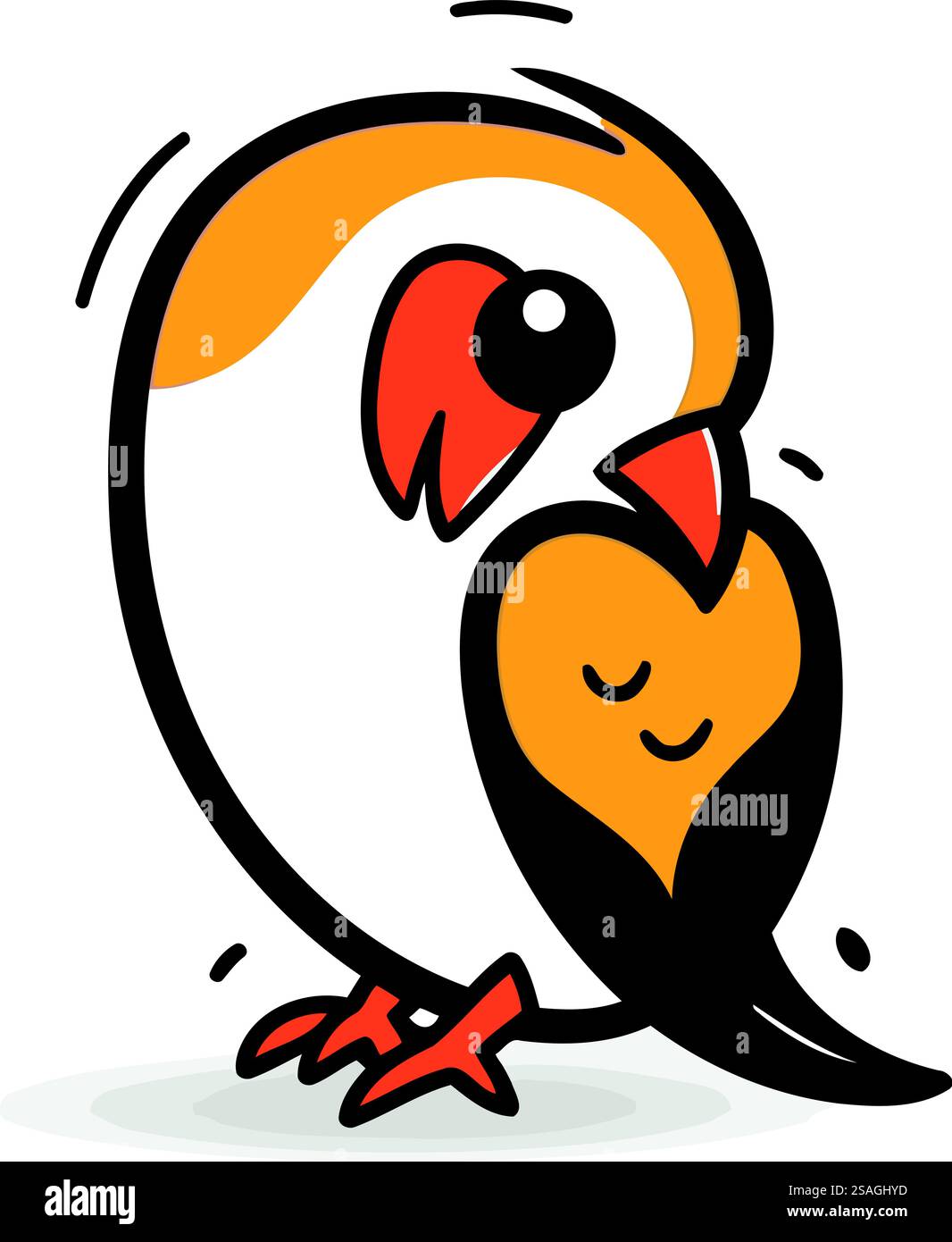 Cute cartoon parrot. Vector illustration of a cute parrot Stock Vector ...