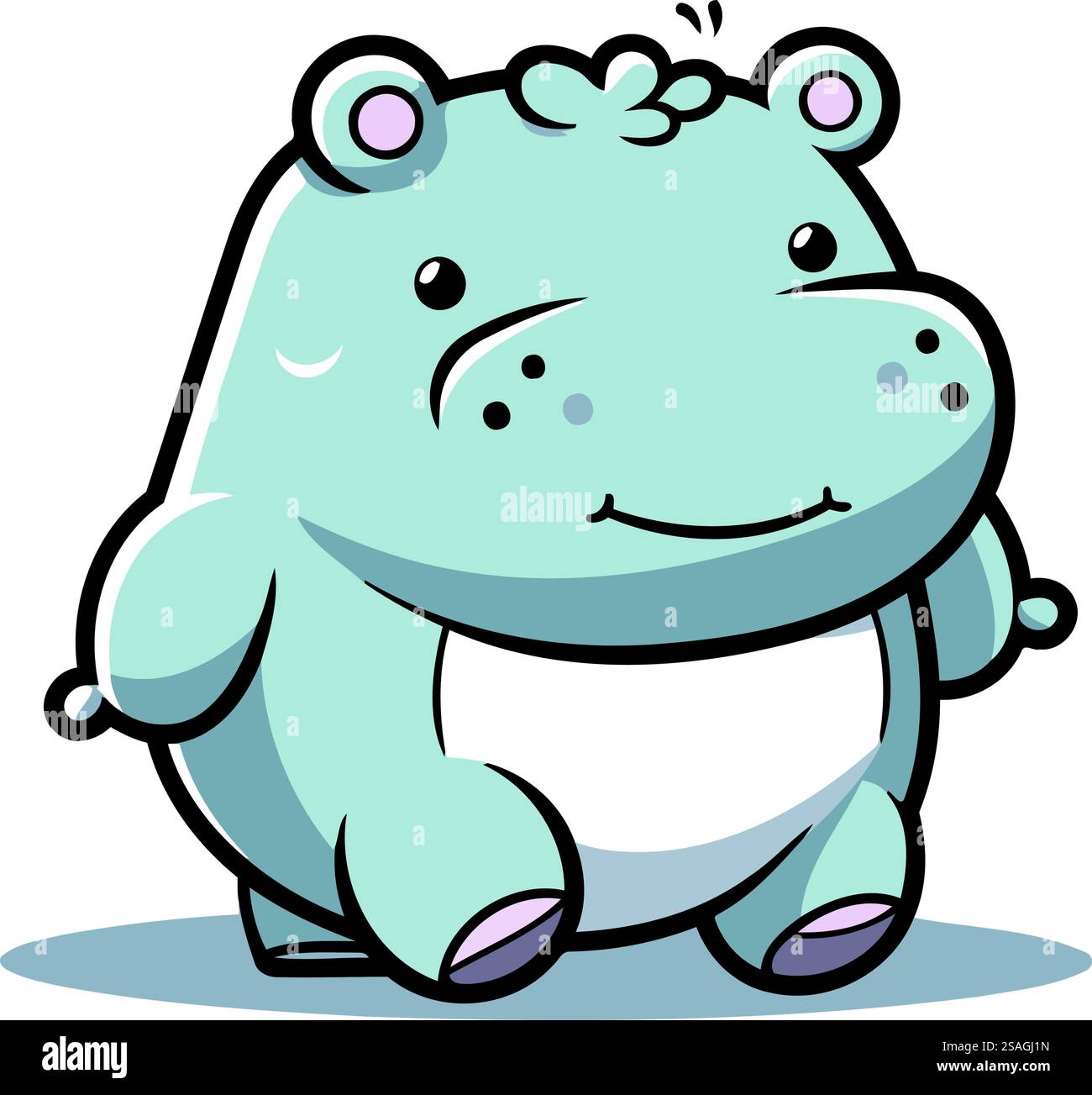 Hippo Cartoon Mascot Character Crying Vector Illustration Stock Vector ...