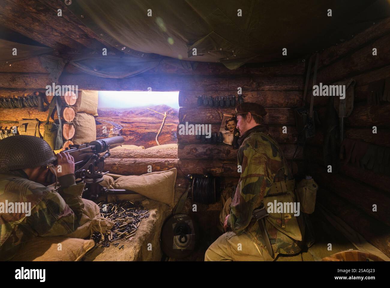 A diorama of a typical dug out, bunker, gunner position at Jatgol. At ...