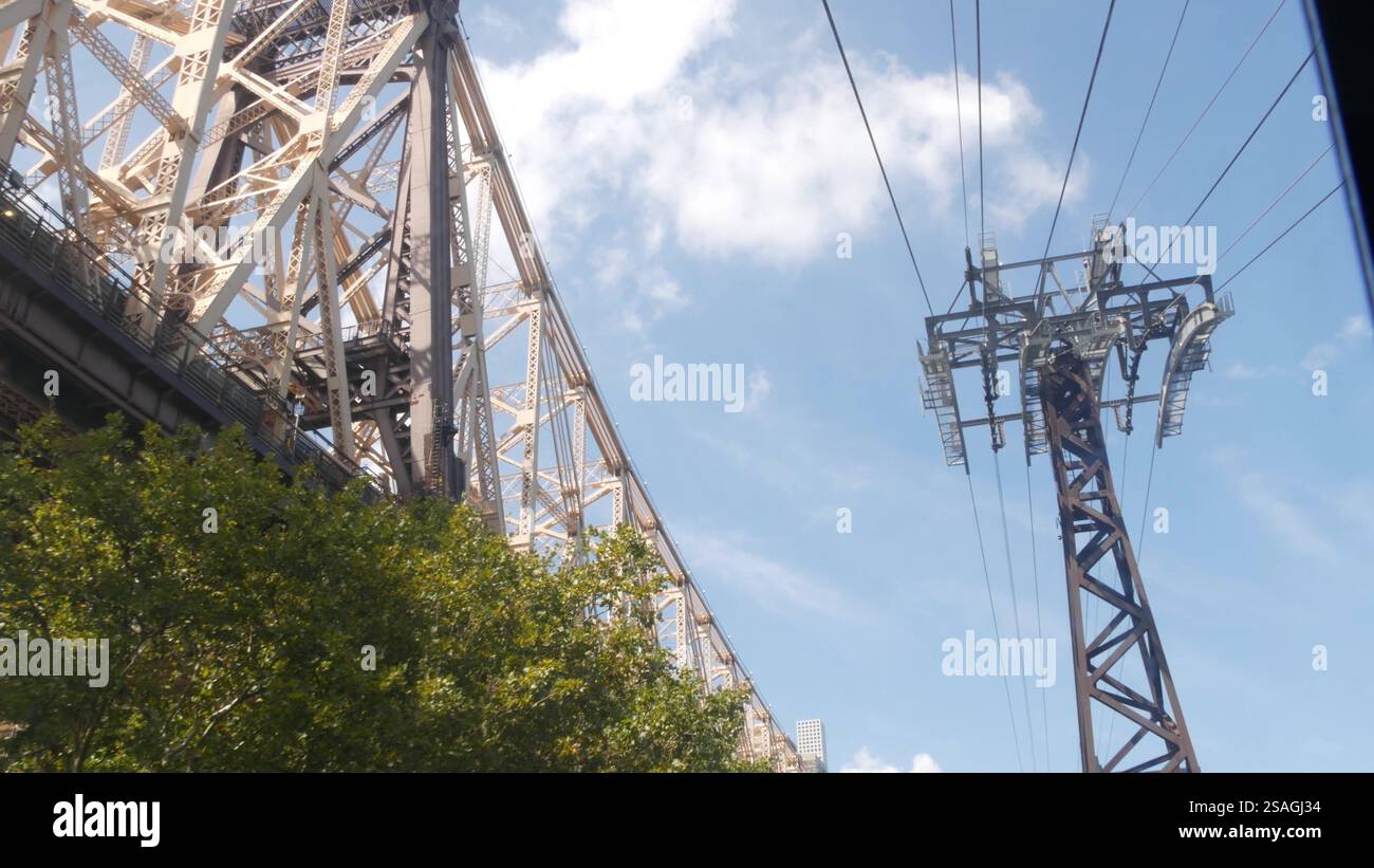 New York City, United States - 12 Sept 2023: Roosevelt Island tramway ...