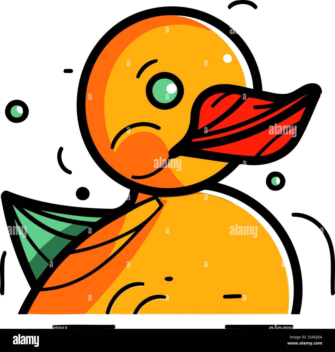 Cute yellow duck. Vector illustration of a cute yellow duck Stock ...