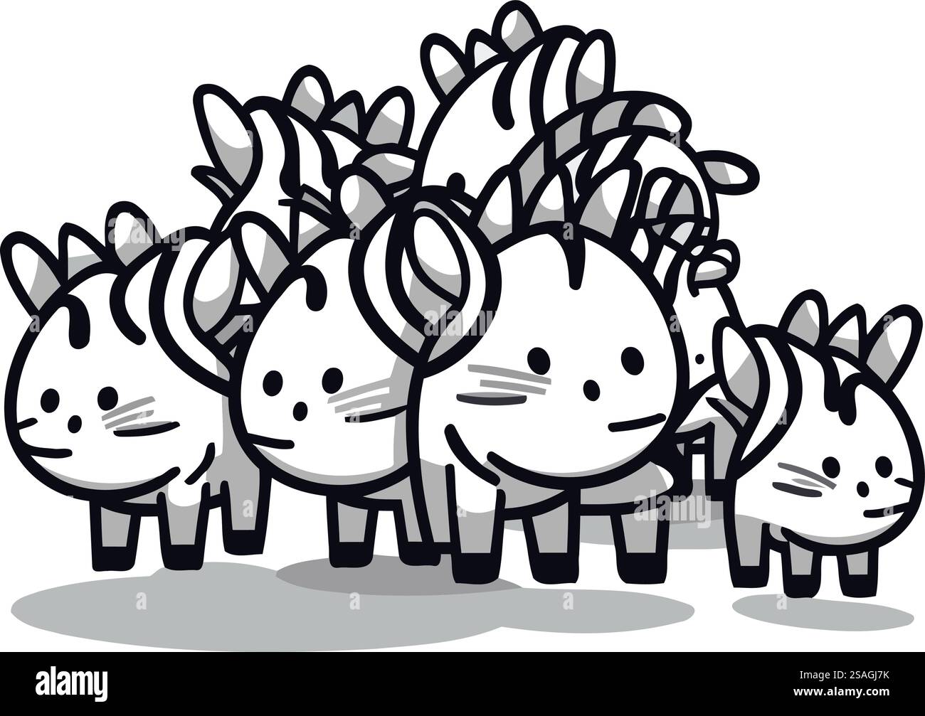 Cute little rabbits cartoon character vector illustration. Cute little ...