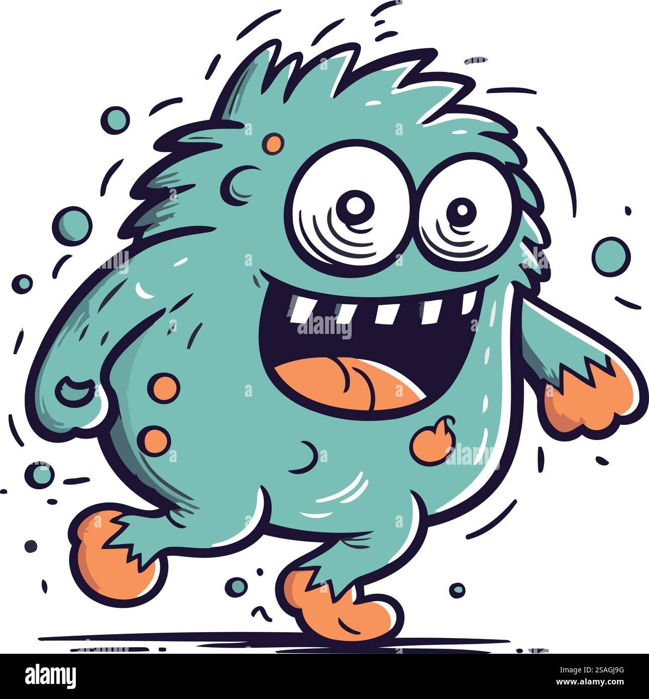 Funny cartoon monster. Vector illustration isolated on a white ...