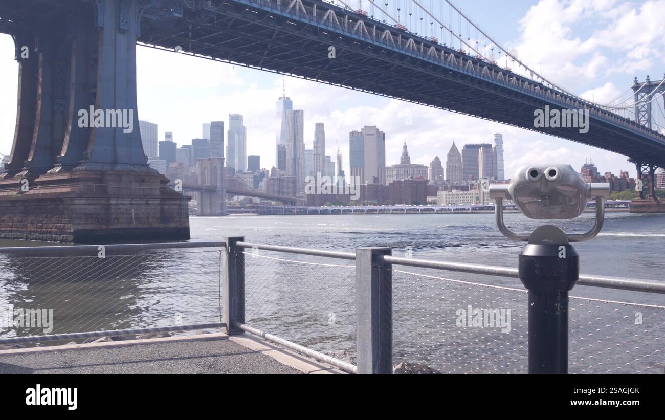 New York City, United States - 30 Aug 2023: Manhattan Bridge lookout ...