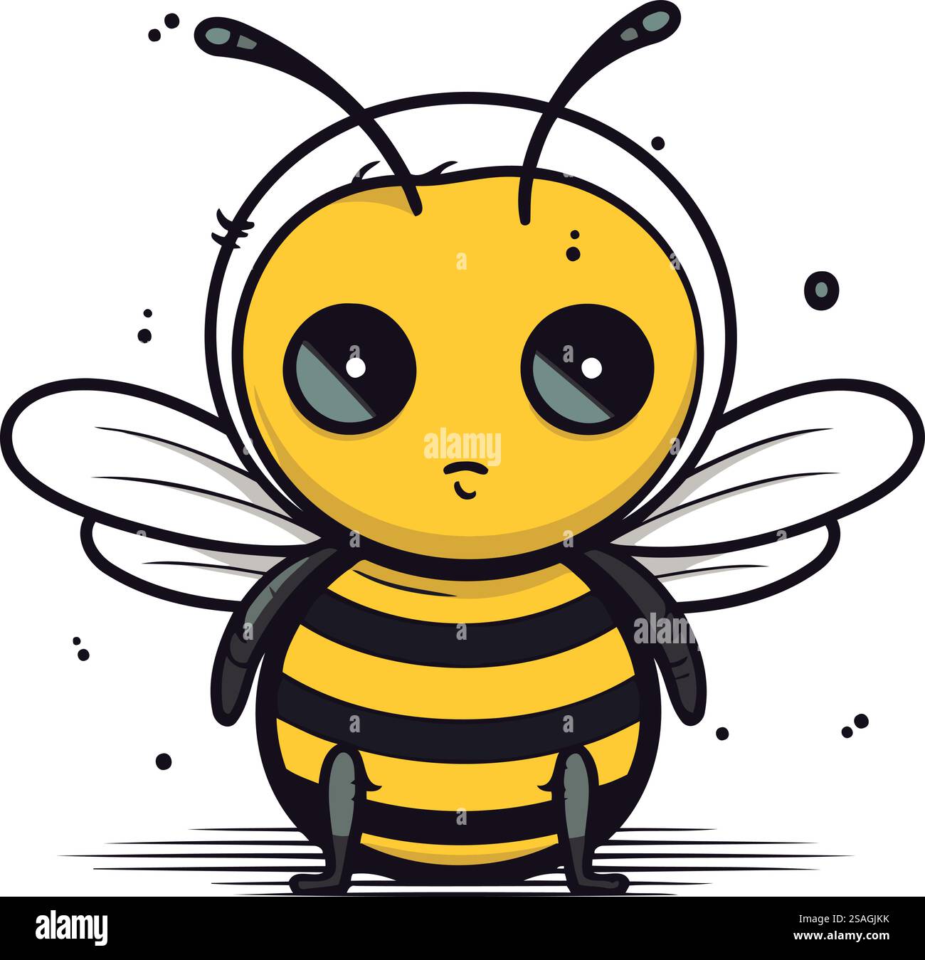Cute cartoon bee with big eyes and big eyes. Vector illustration Stock Vector Image & Art - Alamy