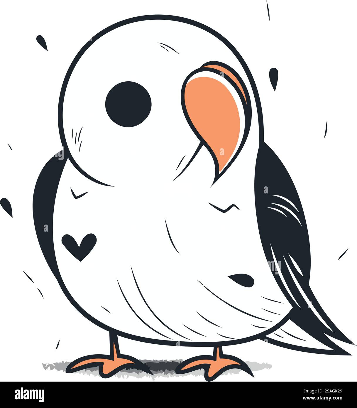 Illustration of a cute cartoon parakeet. Vector illustration Stock ...