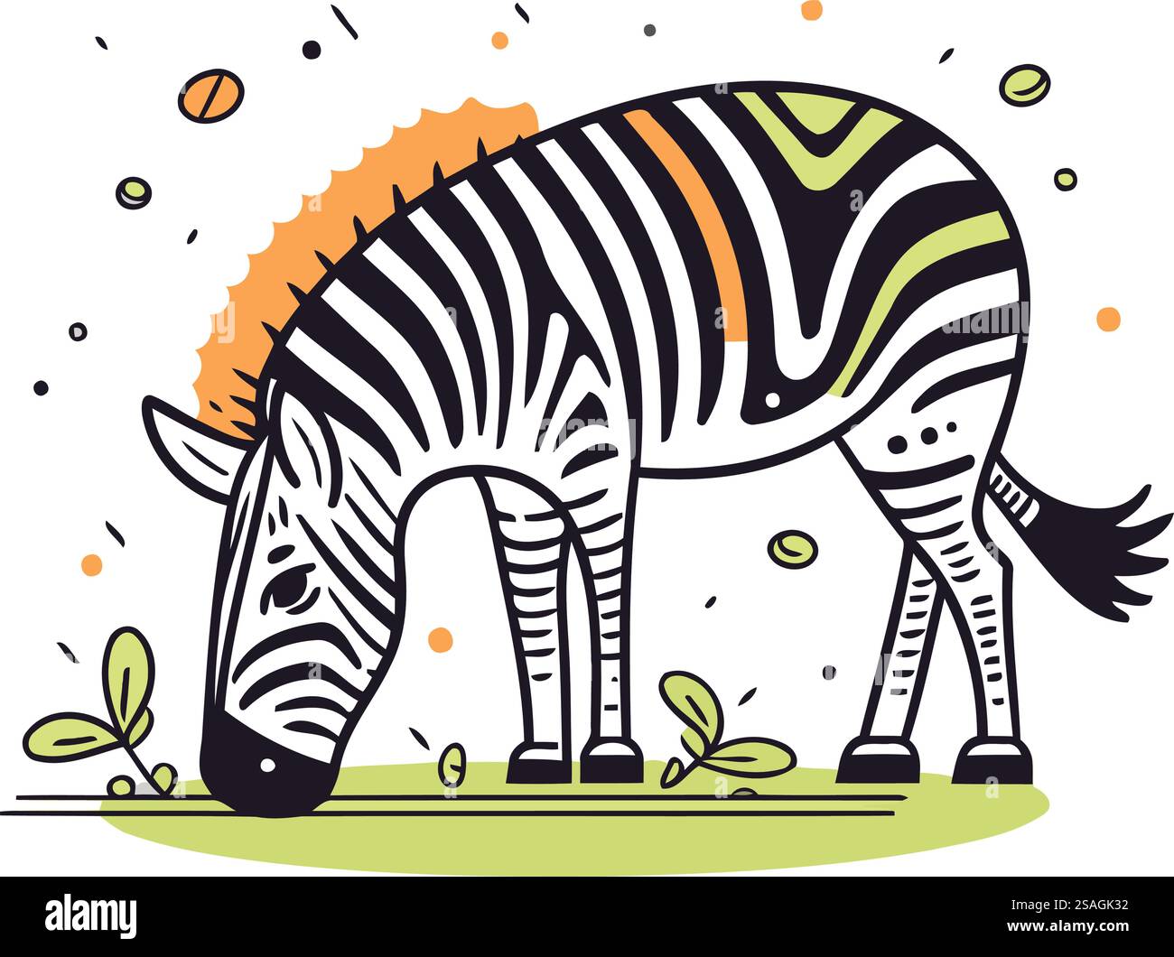 Zebra. Vector hand drawn illustration in doodle style Stock Vector ...