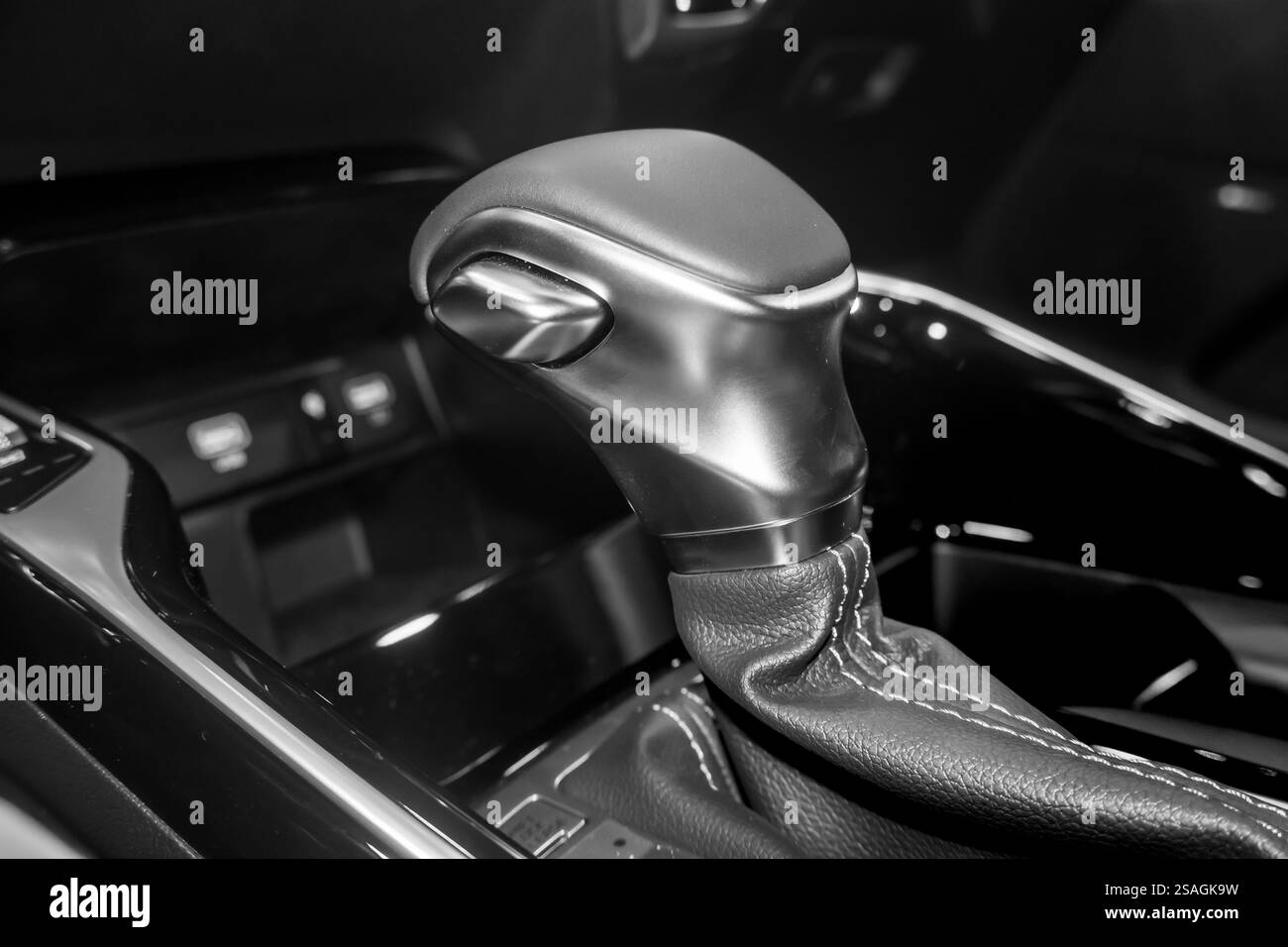 Interior view car modern Black and White Stock Photos & Images - Alamy