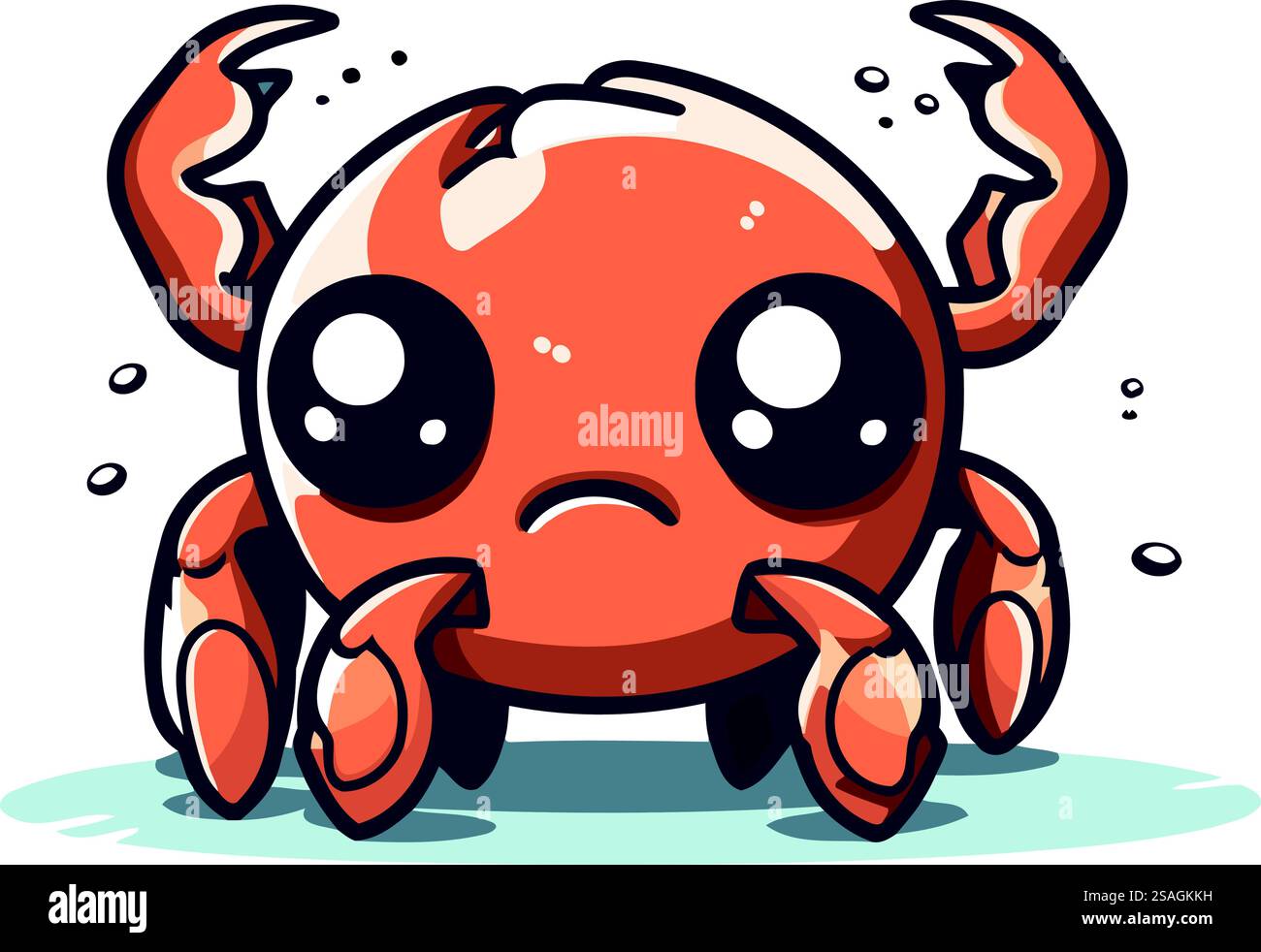 Crab character vector illustration isolated on white background. Cute ...