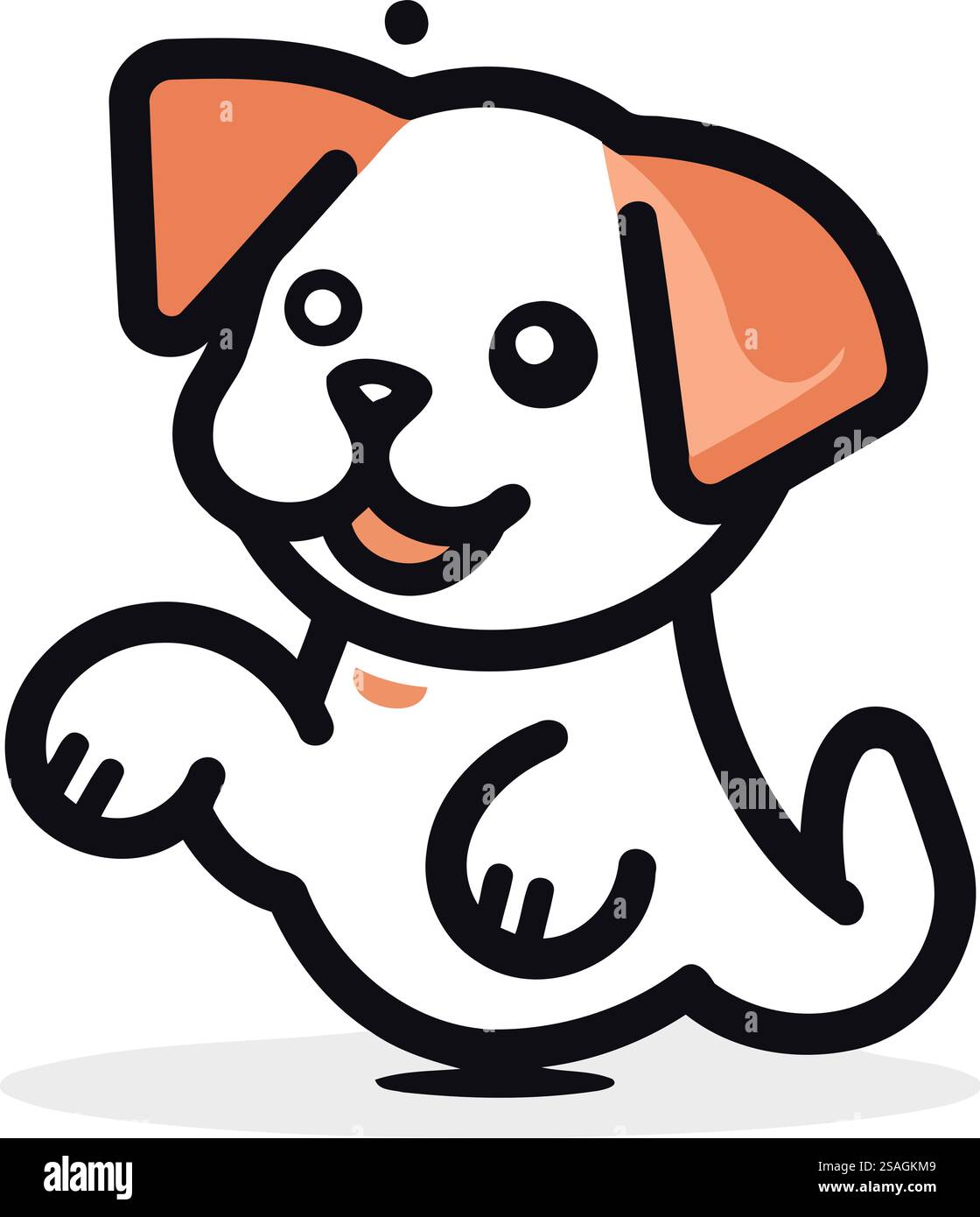 Cute dog cartoon character vector illustration. Cute pet icon Stock ...