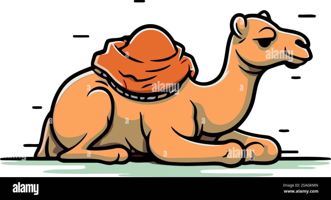 Camel vector illustration. Cute cartoon camel isolated on white ...