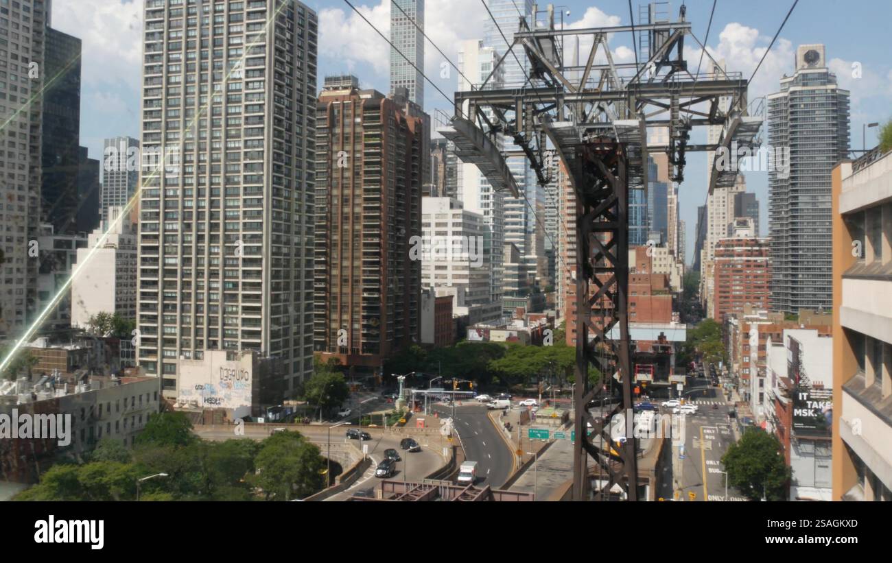 New York City, United States - 4 Sept 2023: Roosevelt Island tramway to ...