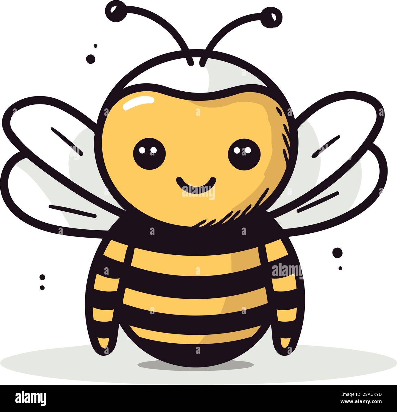 Cute cartoon bee. Vector illustration. Isolated on white background ...