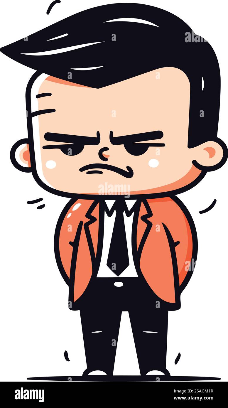 Angry Businessman Retro Cartoon Vector Illustration Stock Vector Image ...