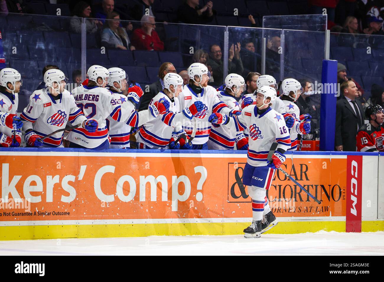 Rochester, New York, USA. 29th Jan, 2025. Rochester Americans forward ...
