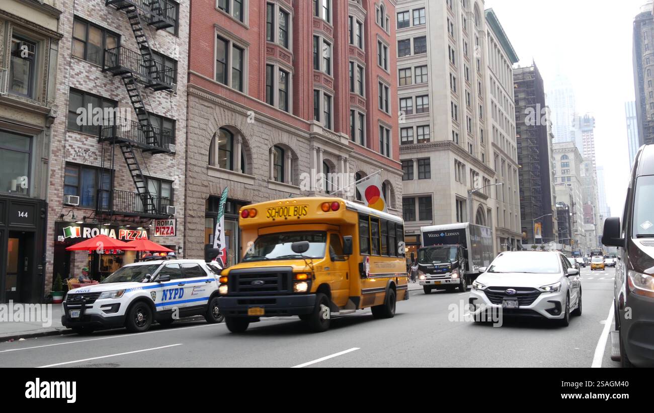New York City, United States - 8 Sept 2023: Yellow School Bus on ...