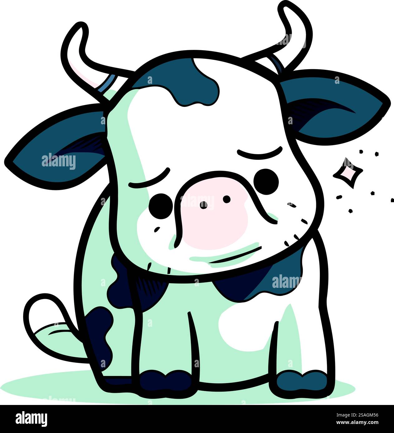 Illustration of a Cute Cute Cow Cartoon Character. Vector Stock Vector ...