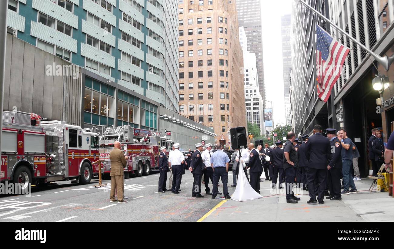 New York City, United States - 11 September 2023: Firefighters ...