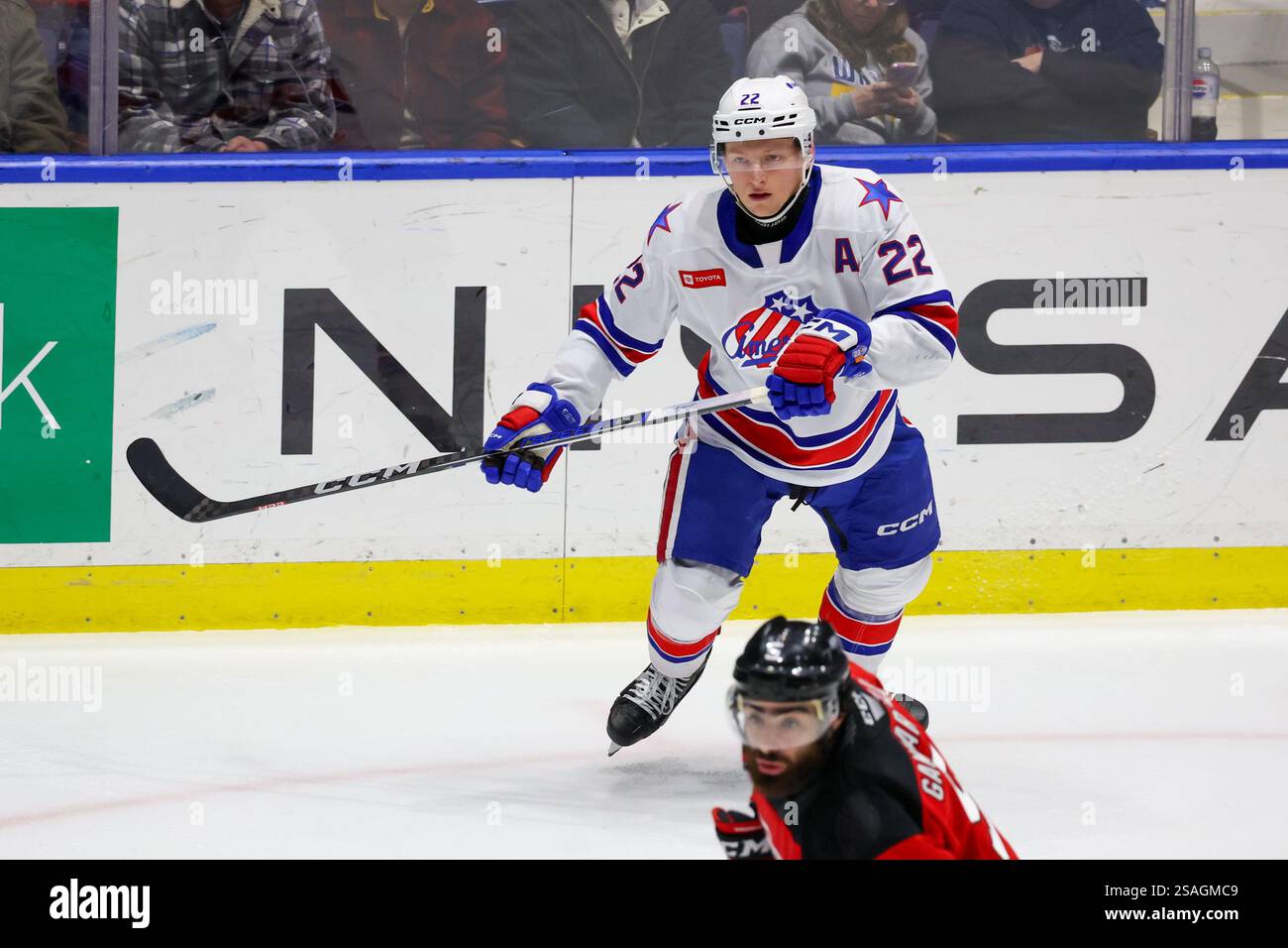 January 29th 2025: Rochester Americans defenseman Zach Metsa (22 ...