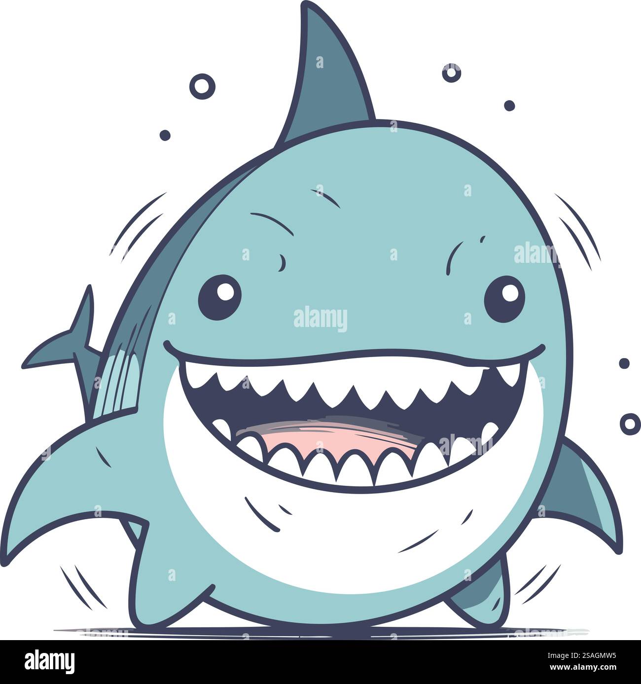 Shark cartoon vector illustration. Cute cartoon shark character. Funny ...