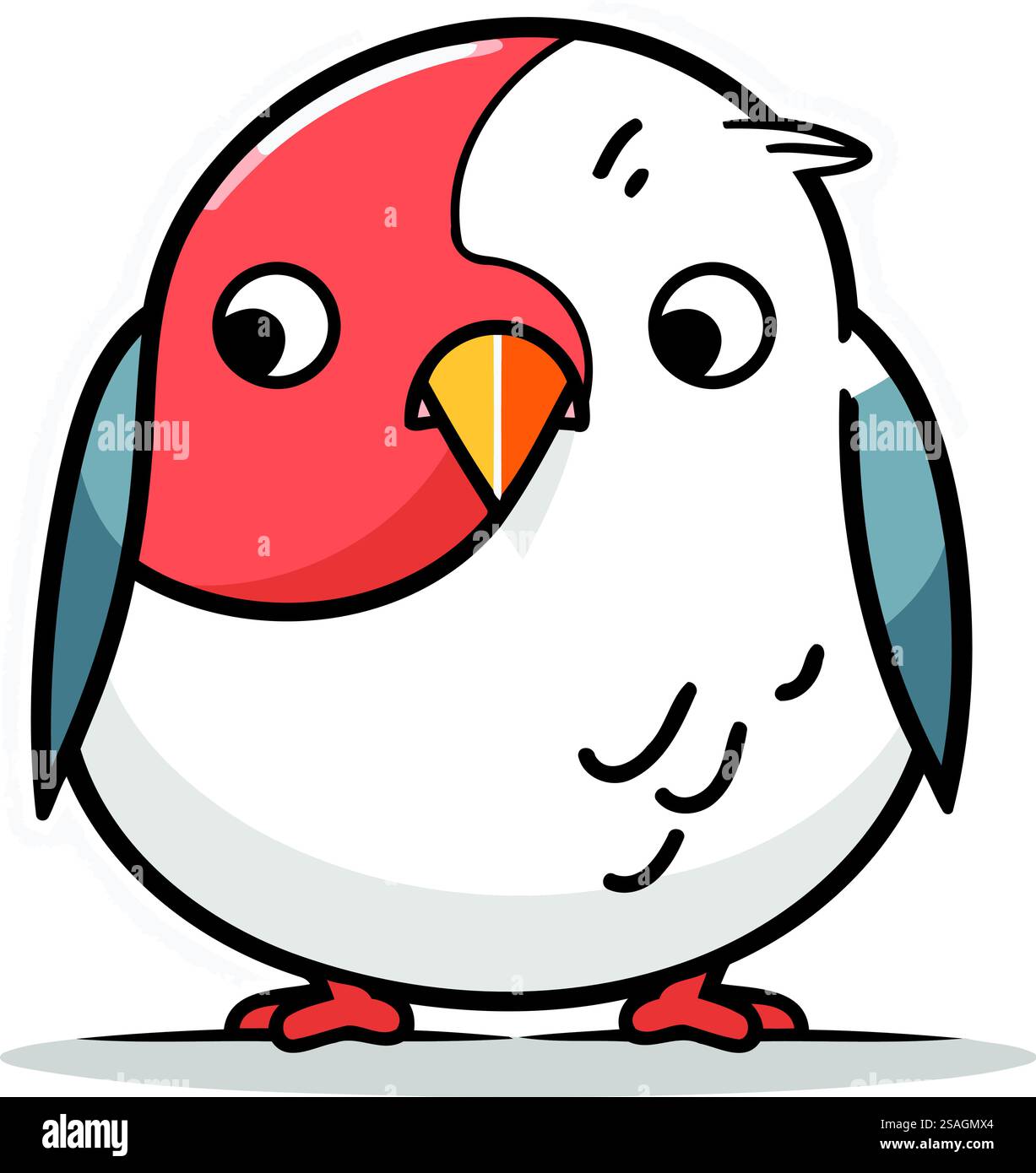 Cute cartoon bird character isolated on white background. Vector ...