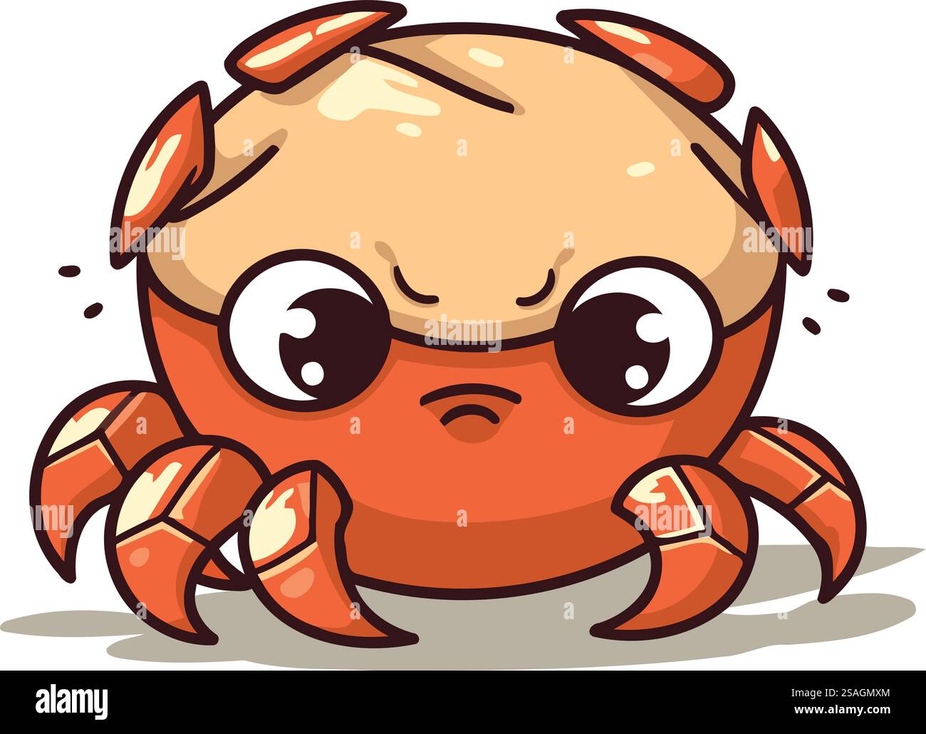Cute crab cartoon character. Vector illustration isolated on white ...