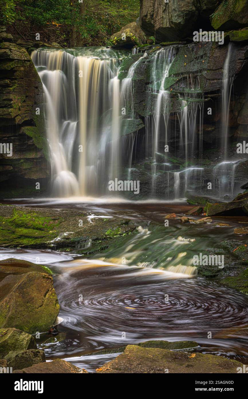 USA, West Virginia, Blackwater Falls State Park. Scenic with waterfall ...