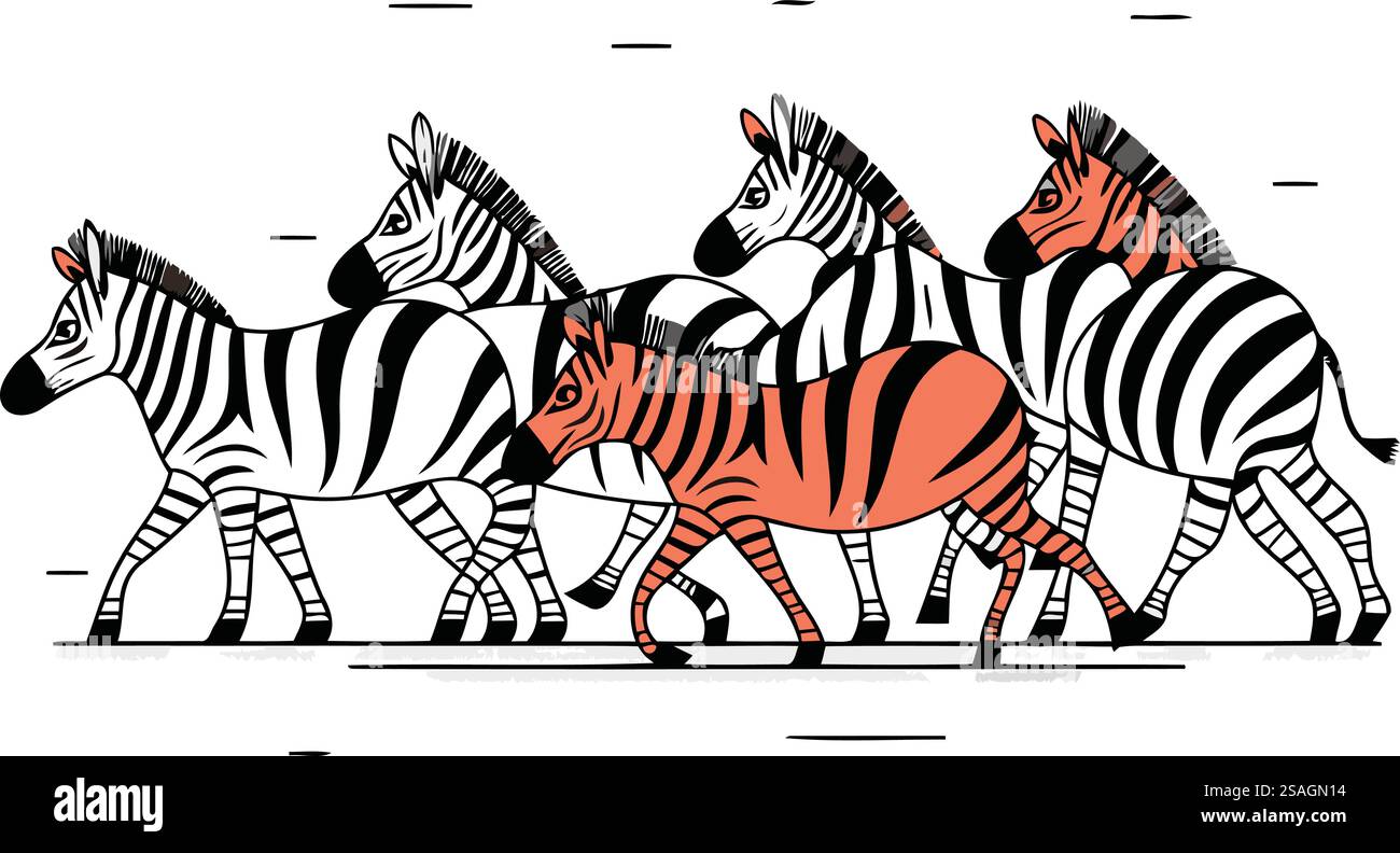 Zebra flock Stock Vector Images - Alamy