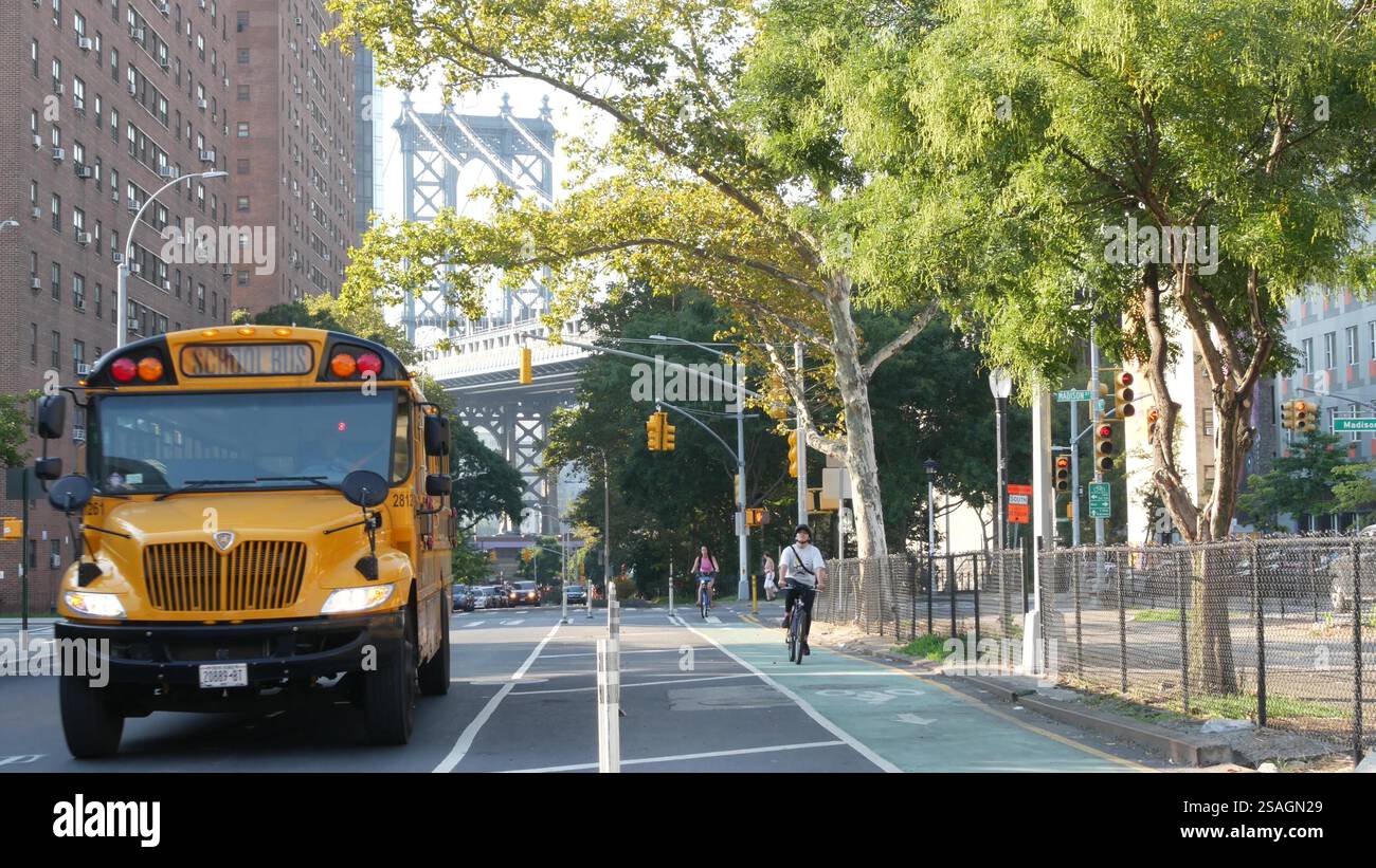 New York City, United States - 7 Sept 2023: Yellow School Bus ...