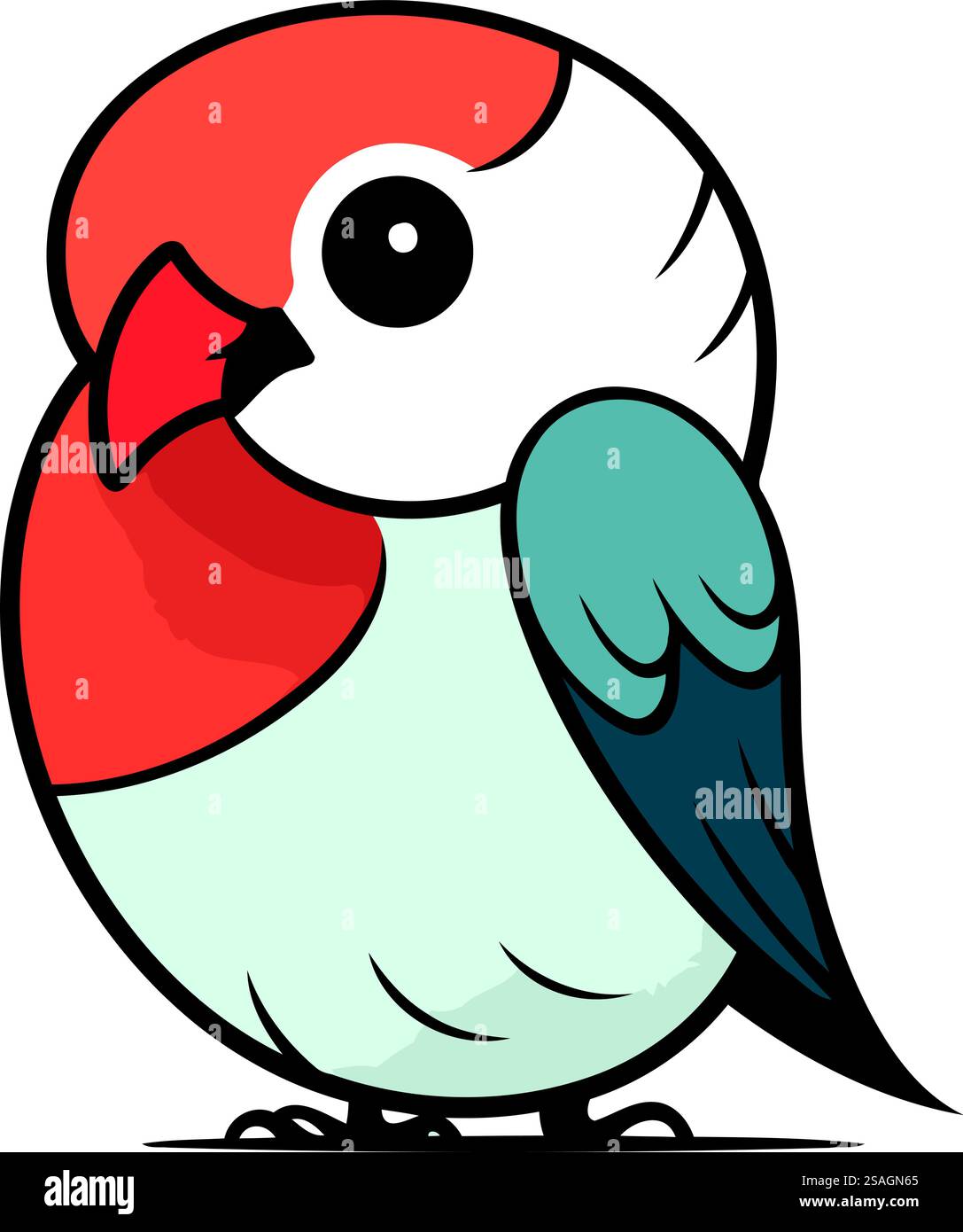 Cute cartoon vector illustration of a red headed finch Stock Vector ...