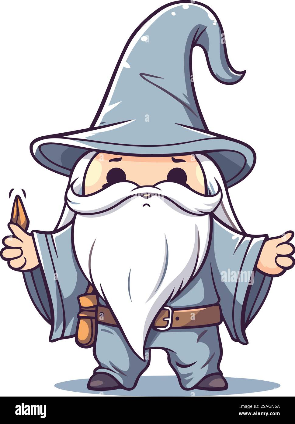 Cartoon wizard isolated on white background. Cute wizard vector ...