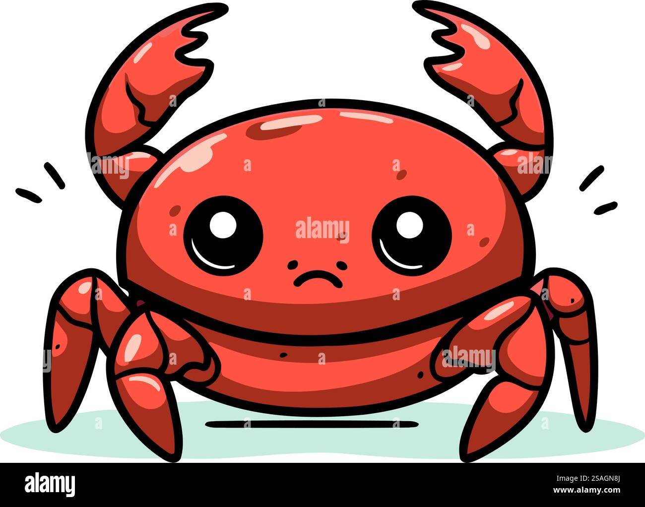 Crab character. Cute cartoon sea animal. Vector illustration Stock ...