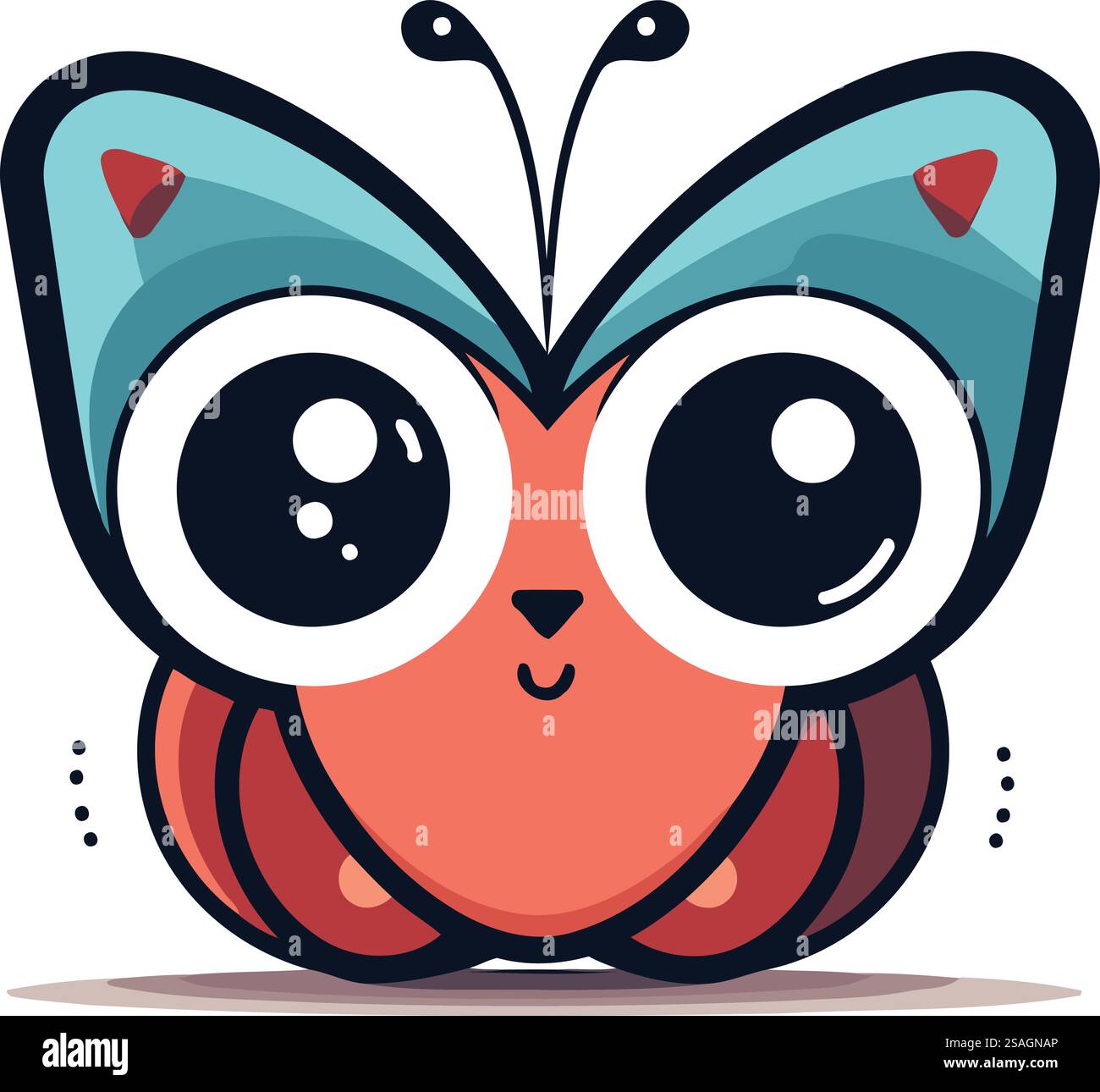 Cute cartoon butterfly. Vector illustration isolated on a white ...