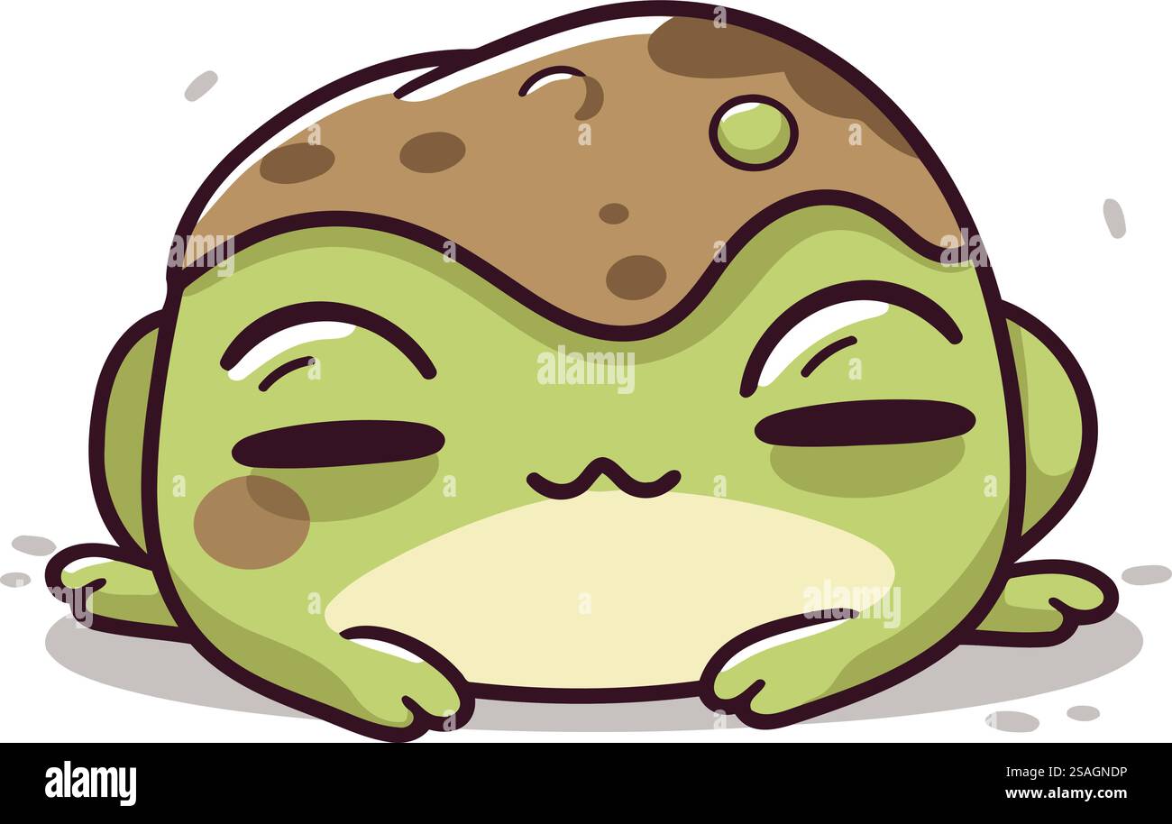 Crying Frog Face Cartoon Mascot Character Vector Illustration Stock ...