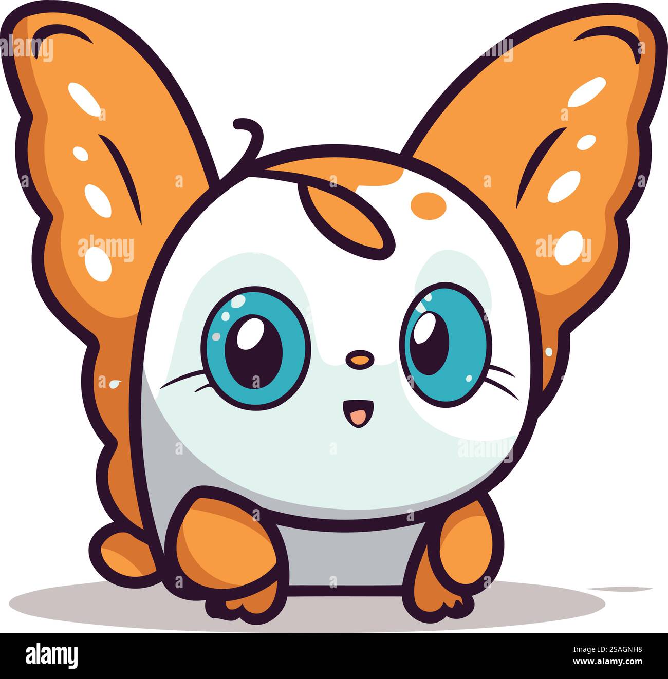 Cute cartoon butterfly. Cute kawaii character. Vector illustration ...