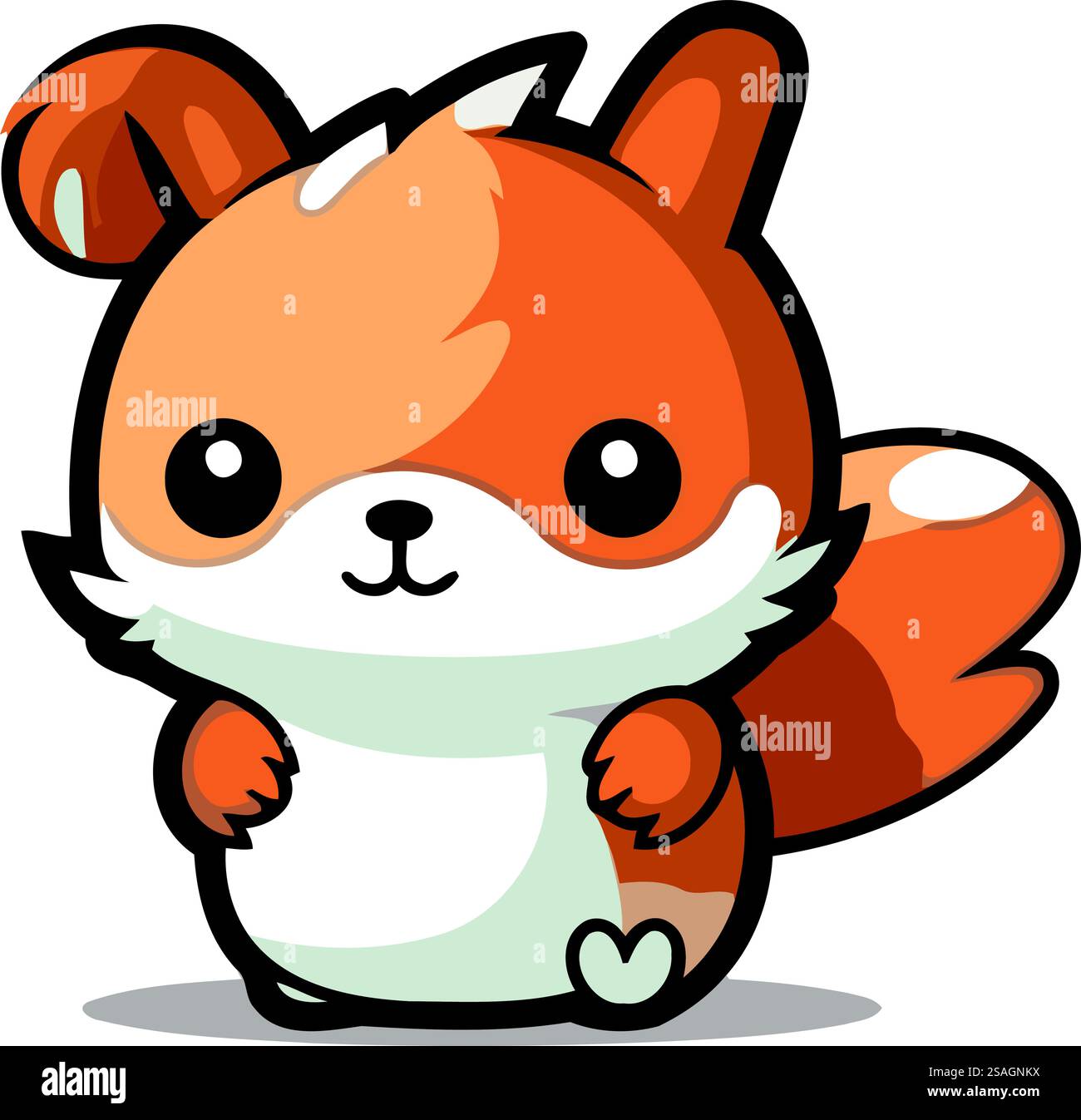 Cute little squirrel cartoon character vector illustration isolated on ...