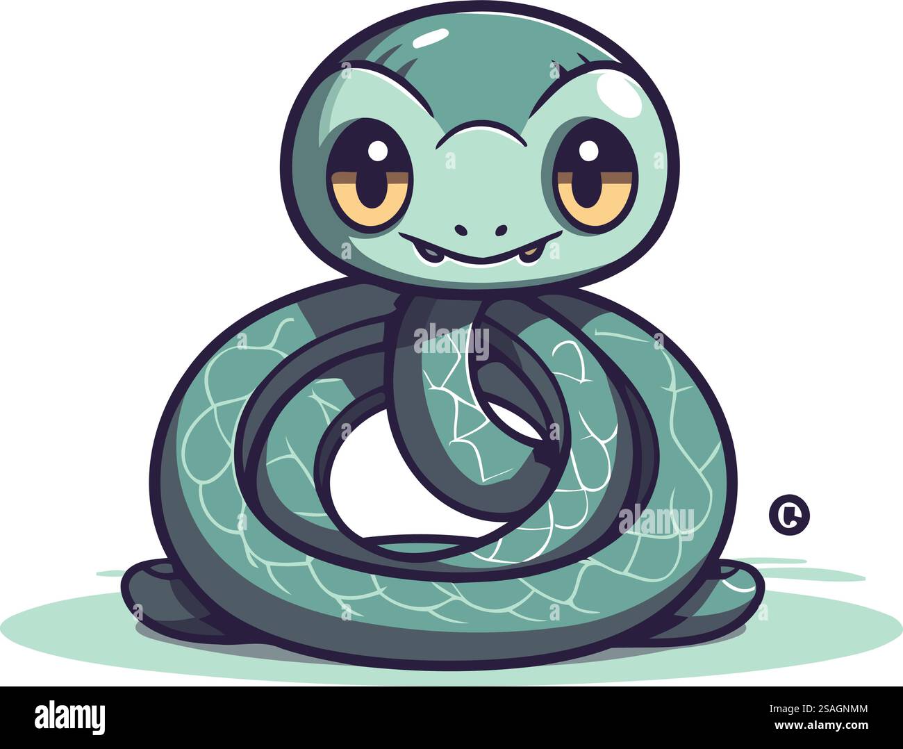 Cute cartoon snake. Vector illustration isolated on a white background ...