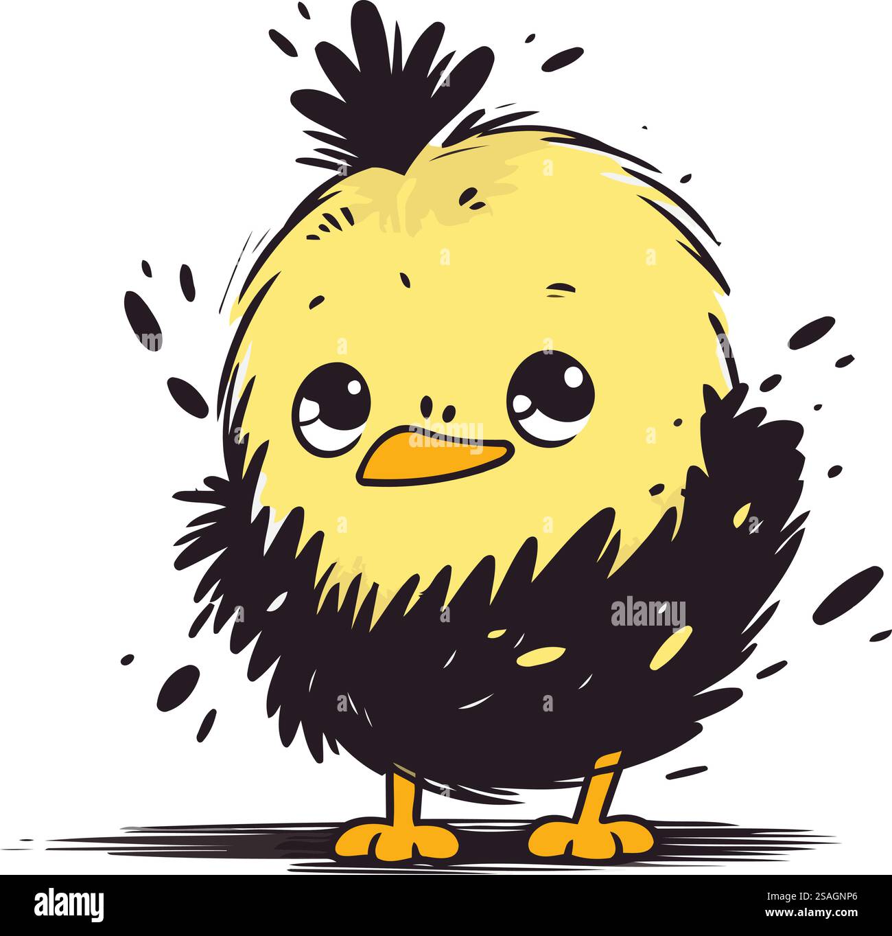 Cute cartoon chicken. Vector illustration isolated on a white ...