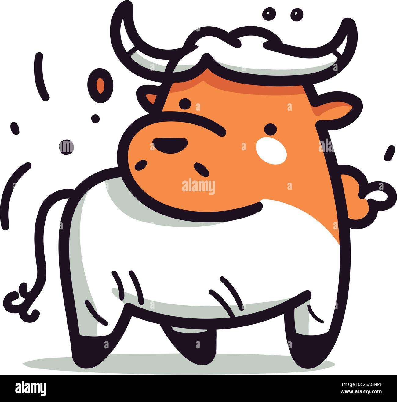 Cute cartoon cow. Vector illustration isolated on a white background ...