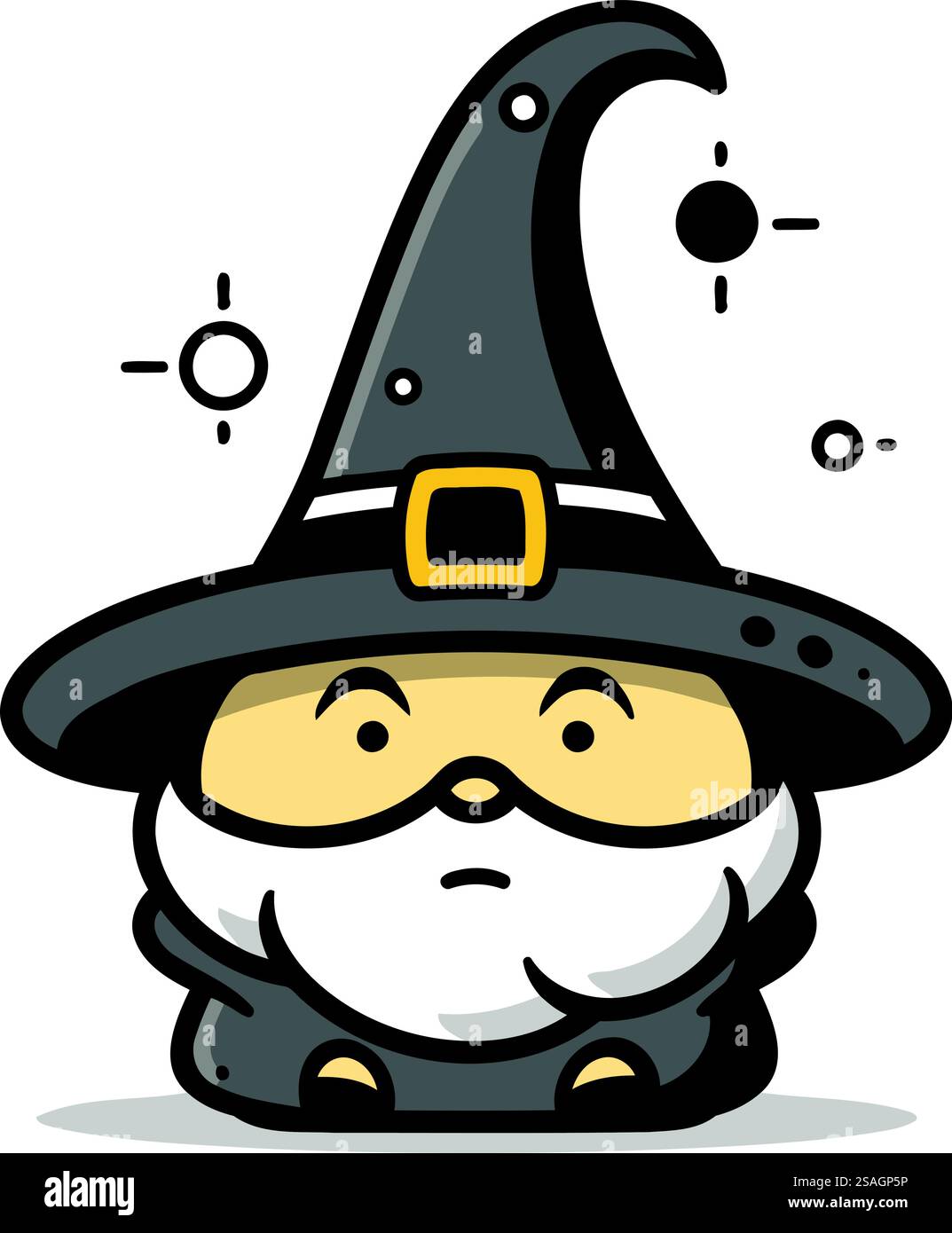 Wizard Cute Cartoon Wizard Character Vector Illustration Stock Vector ...