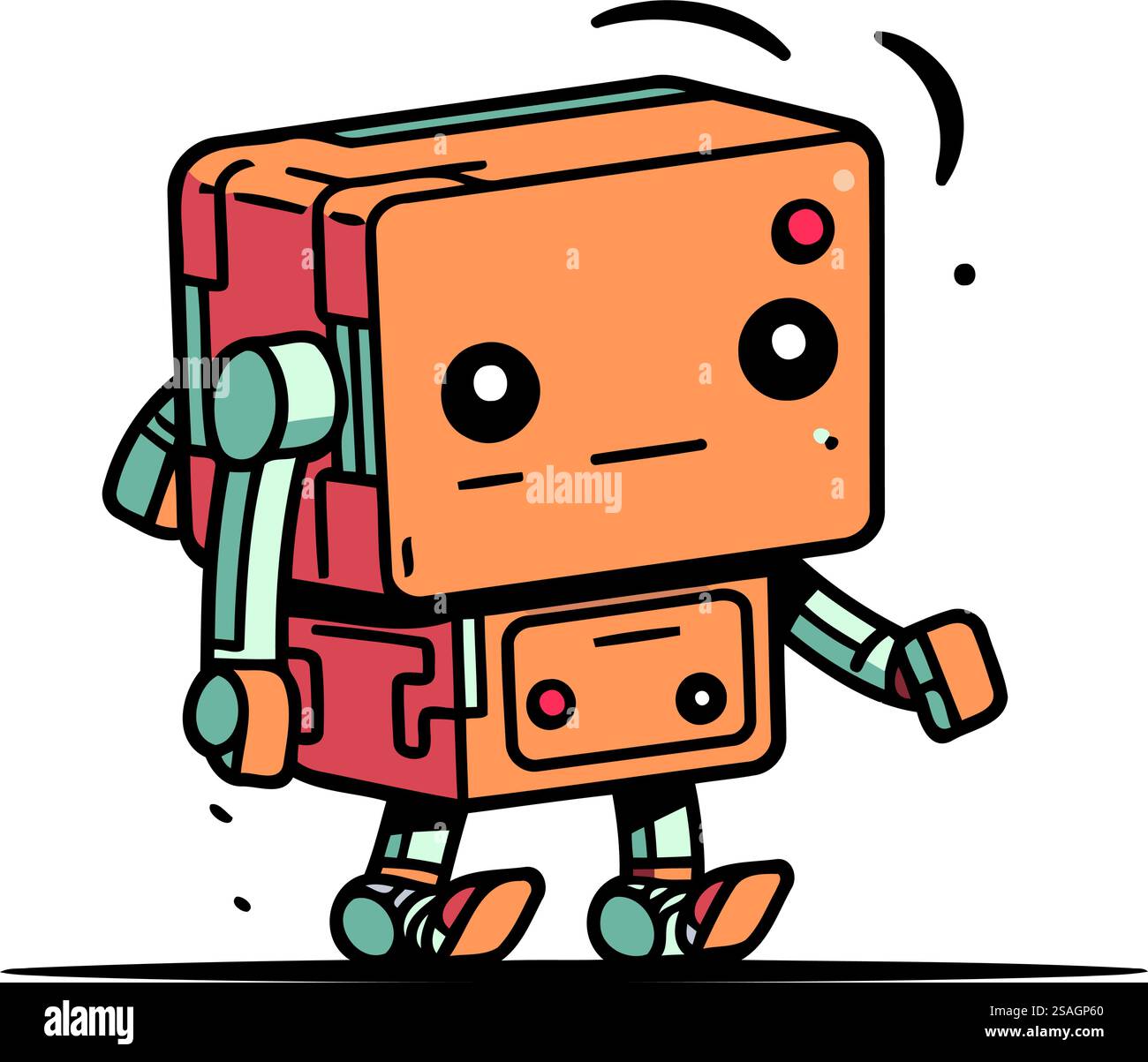 Vector illustration of cute robot character. Isolated on white ...