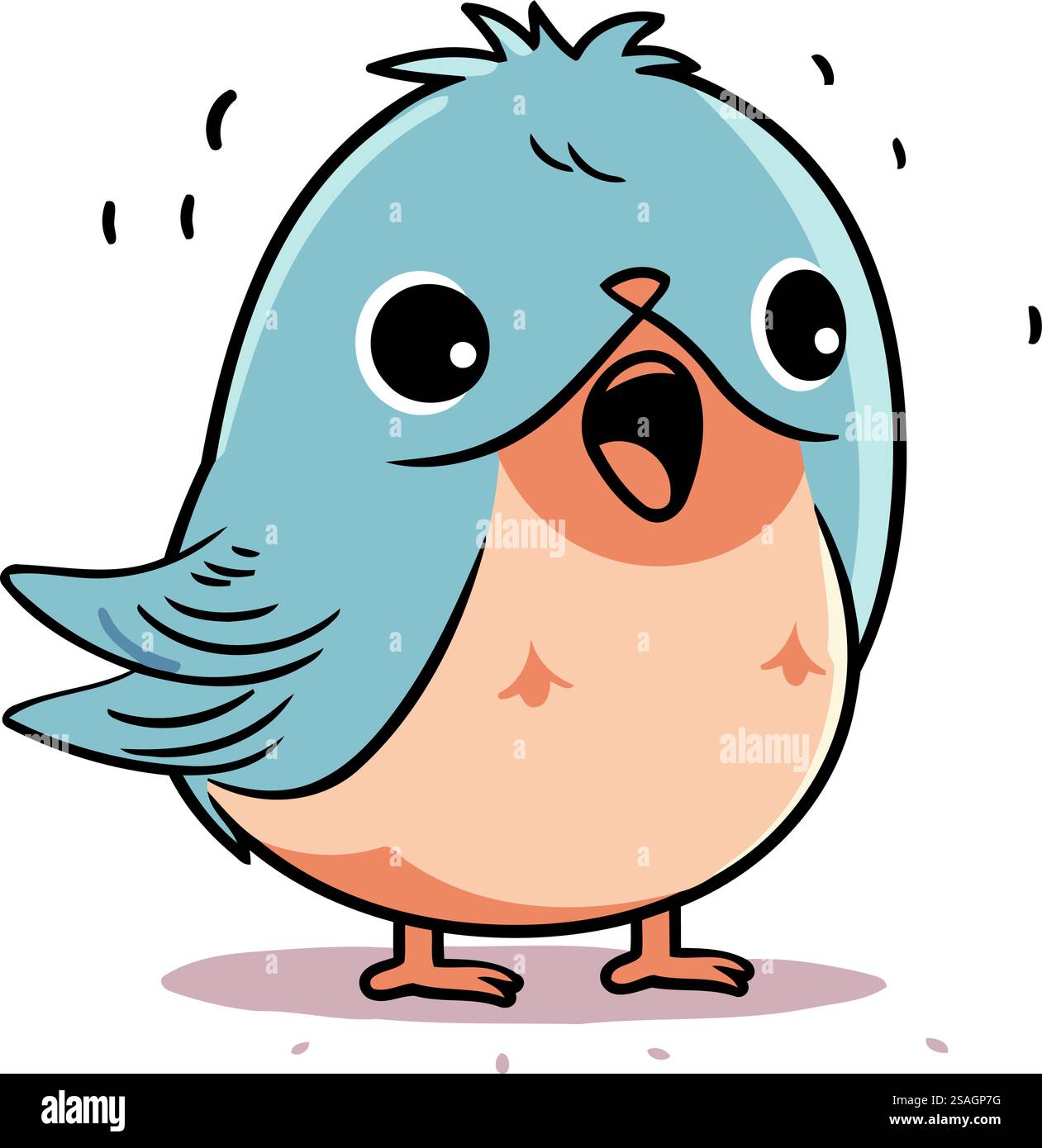 Cute little bird cartoon. Vector illustration. Isolated on white ...