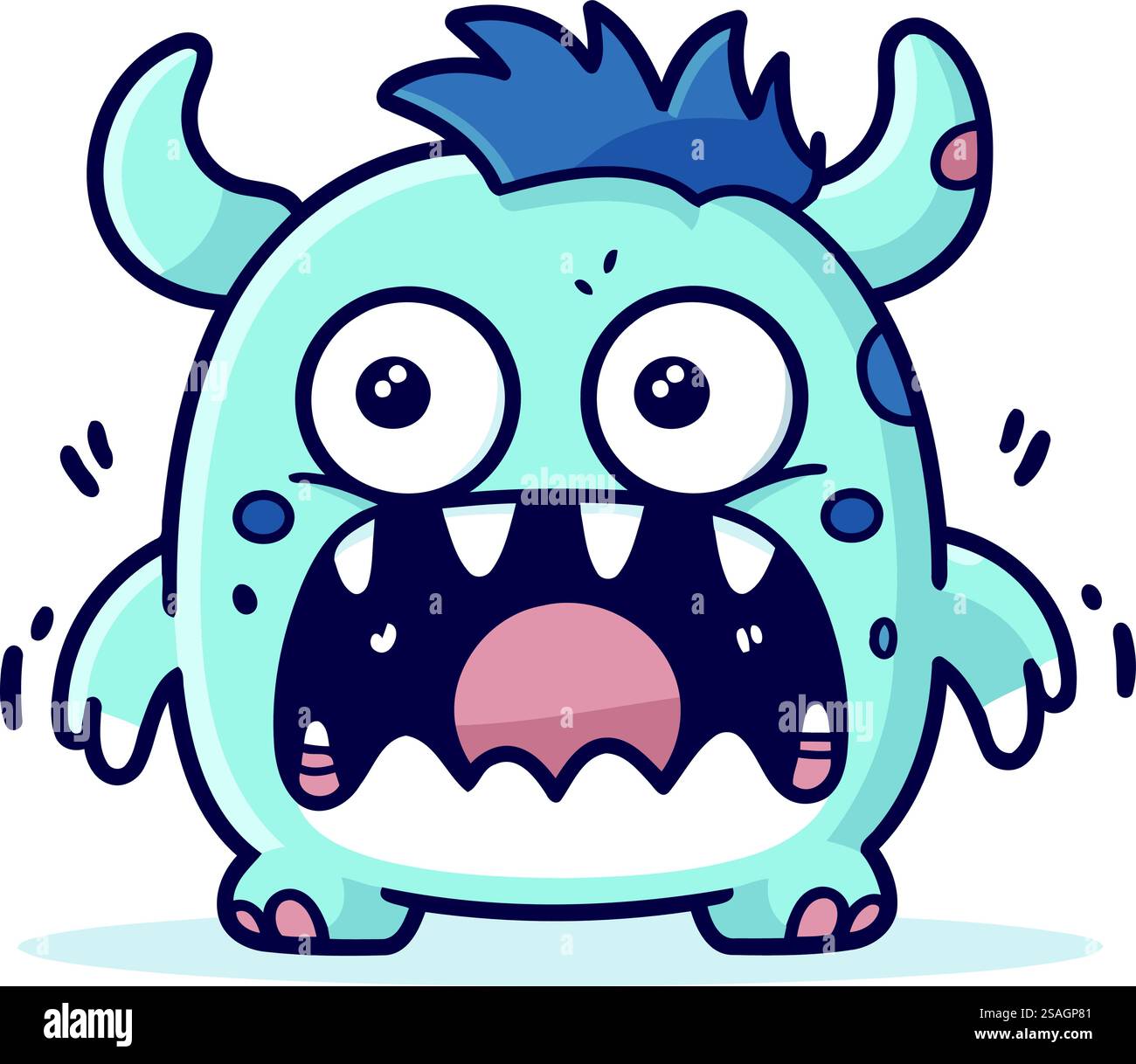 Angry cartoon monster. Vector illustration isolated on white background ...