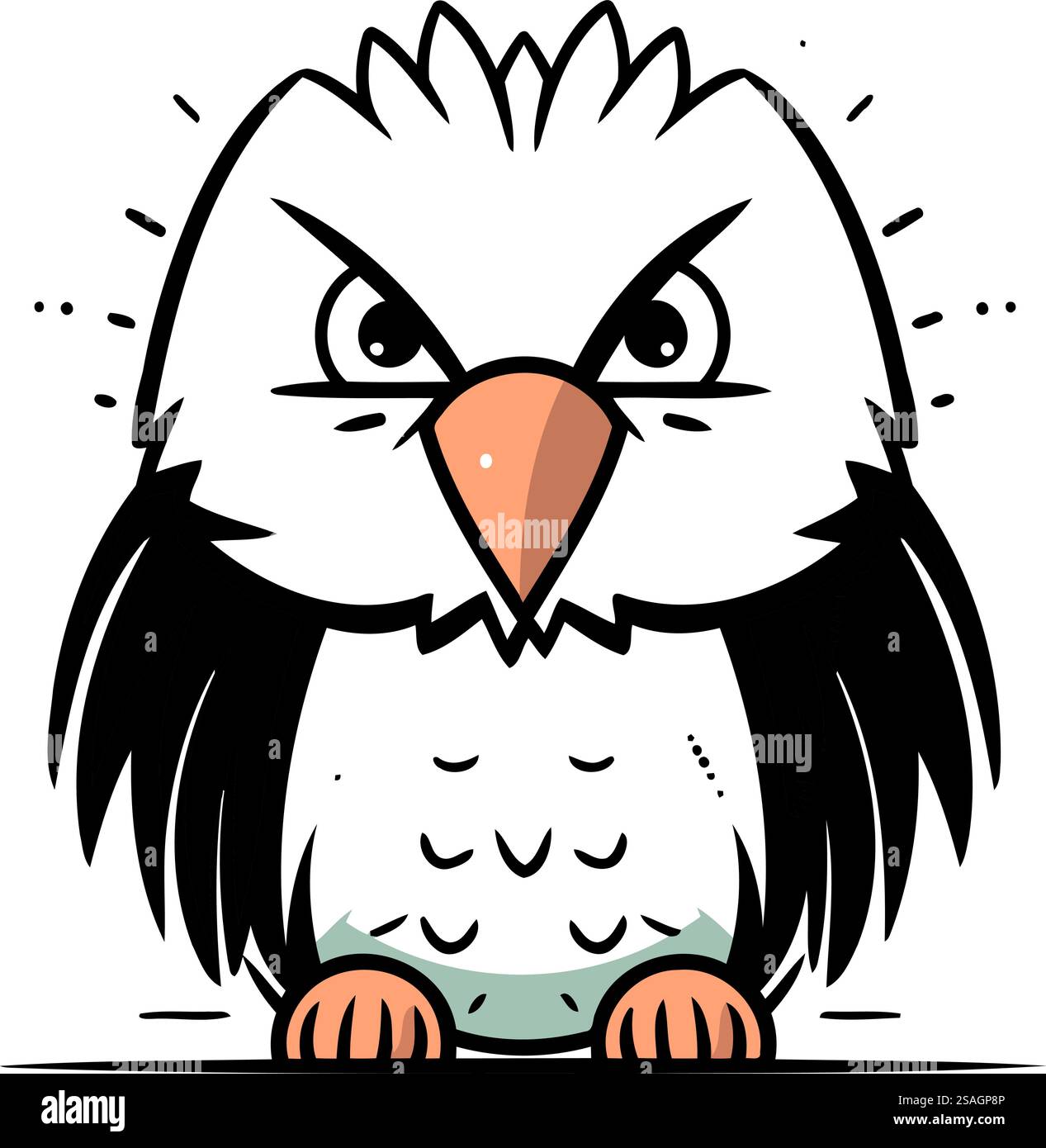 Illustration of a cute cartoon bald eagle. Vector clip art Stock Vector ...