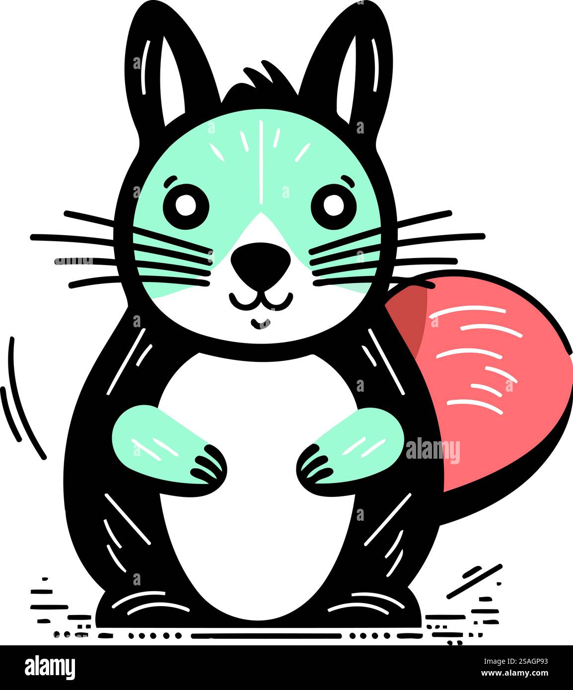 Cute cartoon squirrel. Vector illustration of a squirrel in a flat ...