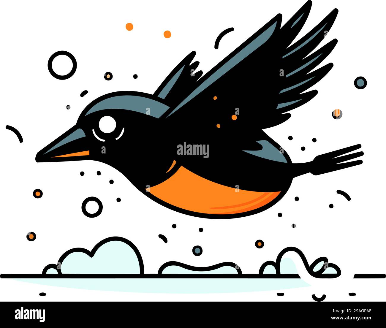 Cute crow flying in the sky. Vector illustration in flat style Stock Vector Image & Art - Alamy